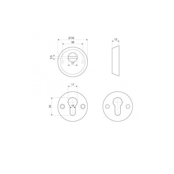 Set rozeta antiefractie, Kale Kilit, usa metalica, trei piese, crom ...