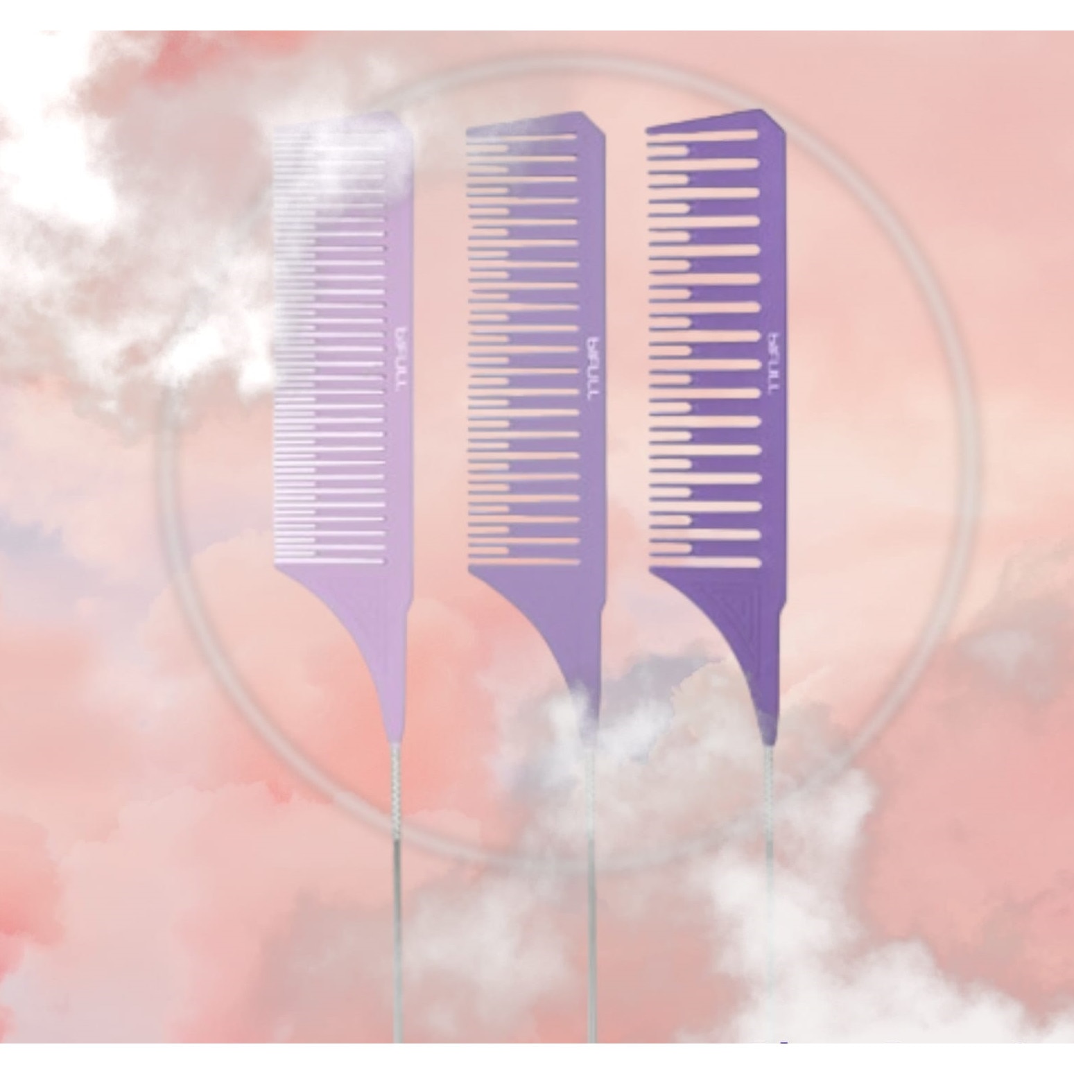 Set 3 Piepteni pentru Balayage, Perfect Beauty, Bifull Profesional, Mov ...