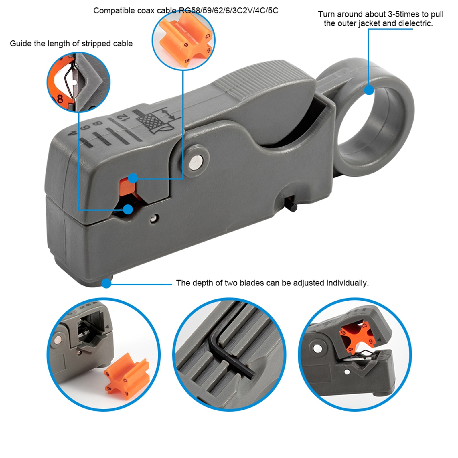 Set cleste compresie, Darklove, Cu Stripper cleste dezizolat cablu ...