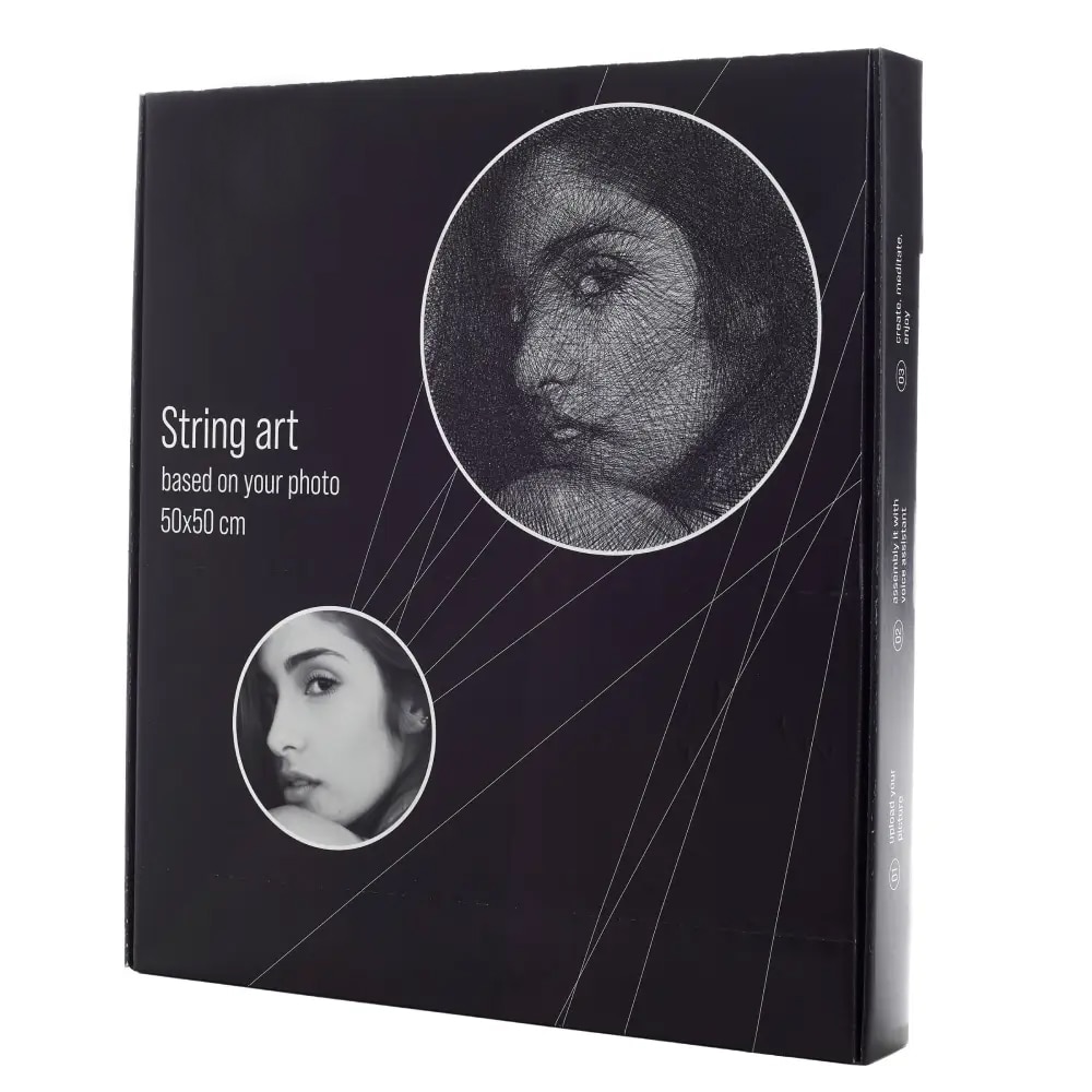 Kit complet de String Art Criando de realizat portrate cu fire de ata RingString dupa fotografia ...