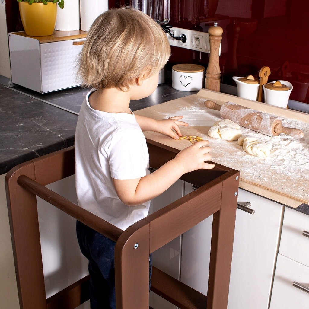 Turn de invatare inaltator multifunctional de bucatarie din lemn ...