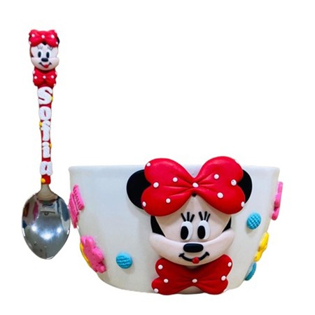 Set personalizat Mini-soricel, bol si lingurita, realizat manual - eMAG.ro