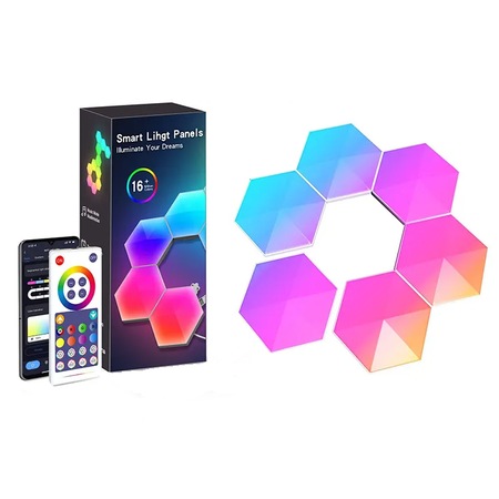 Kit panouri luminoase LED hexagonale Smart Light, Lumini ambientale LED ...