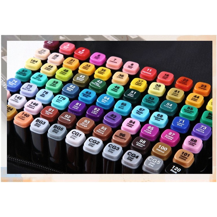 Set 80 de carioci cu suport din plastic, Profesionale, cu 2 tipuri de ...