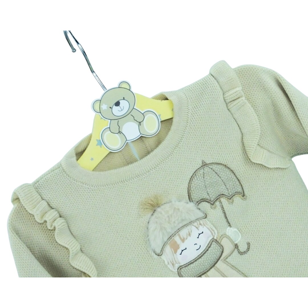 Palton cu rochita si strampi, Bumbac 100%, Crem, 12 luni - eMAG.ro