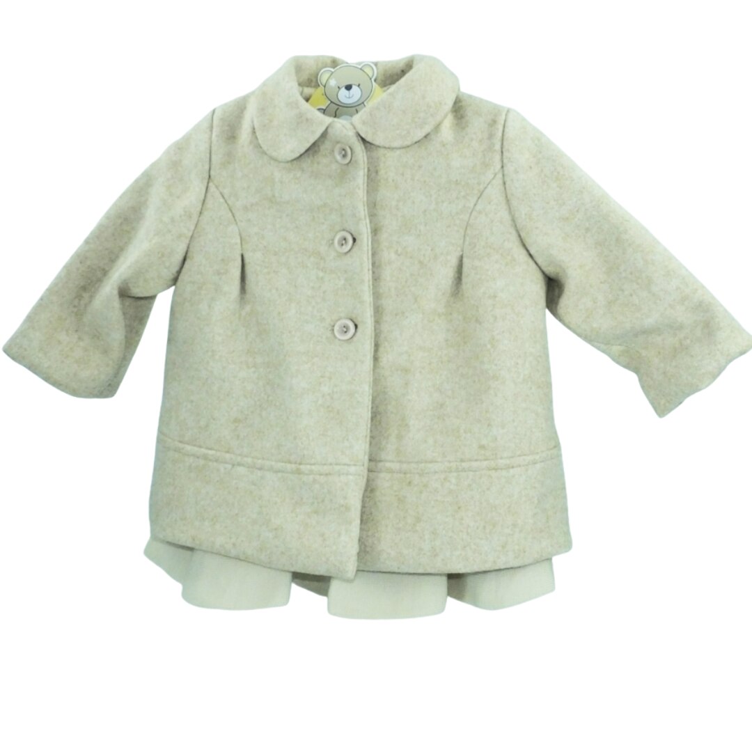 Palton cu rochita si strampi, Bumbac 100%, Crem, 12 luni - eMAG.ro