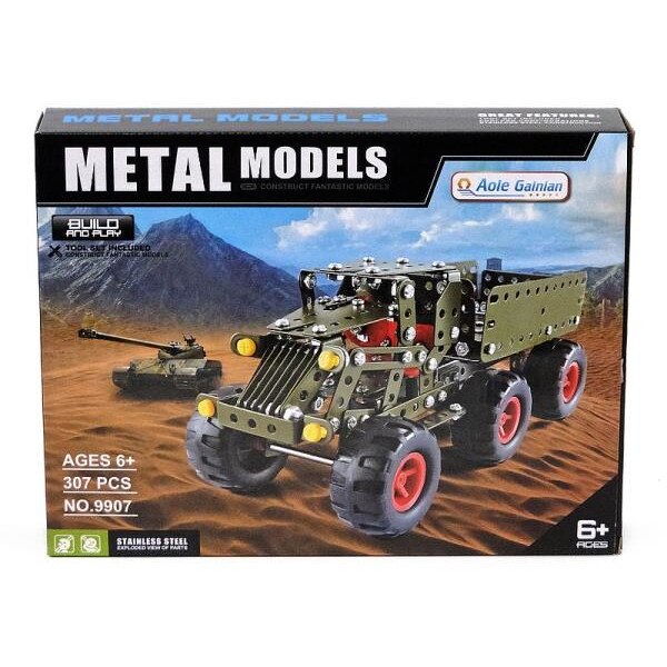 Set constructie camion militar Adar, Metal Models, 307 piese - eMAG.ro