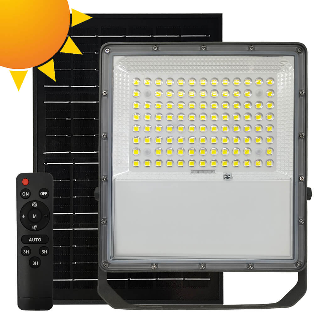 Proiector Solar LED, Reglabil, Rezistent la apa, 300 W, IP65 ...