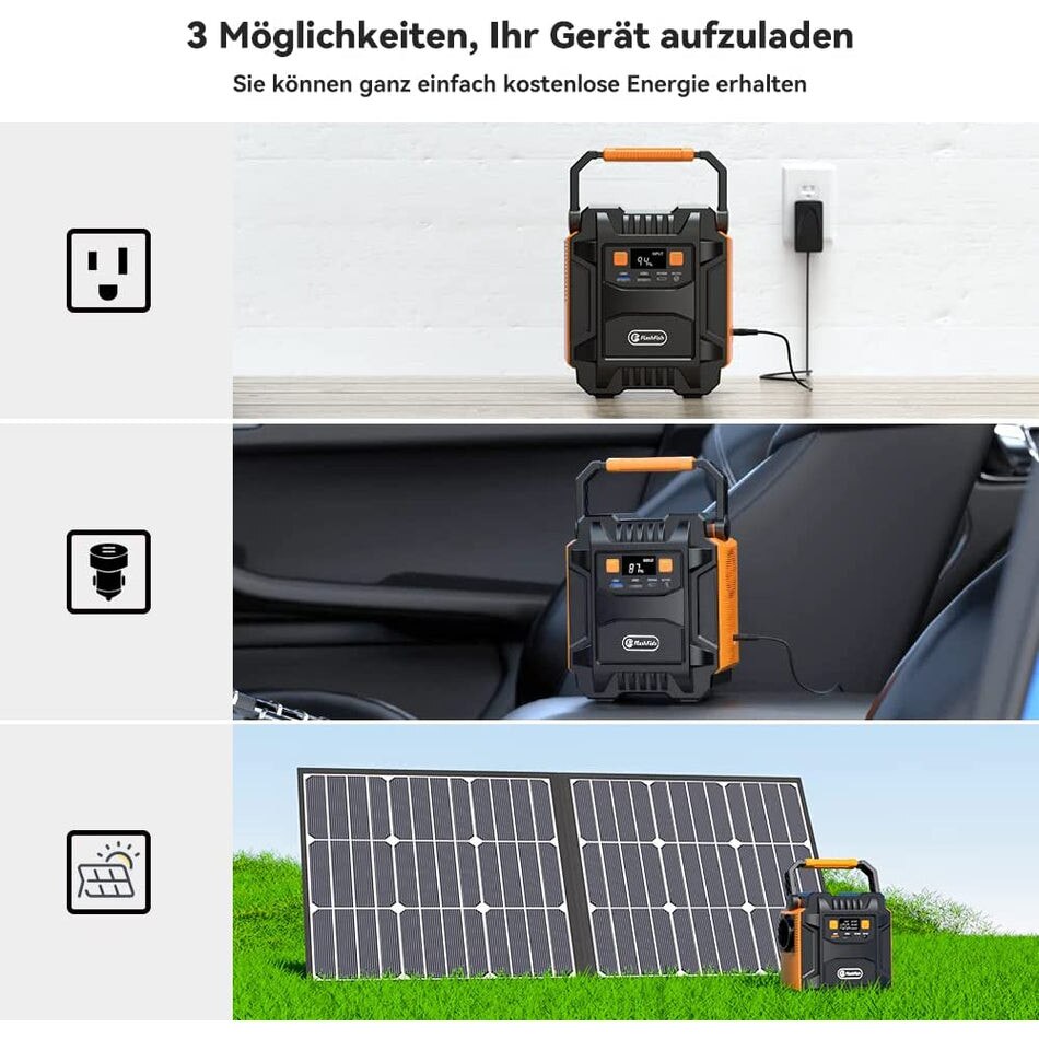 Acumulator portabil A201, FlashFish, Plastic, 200 W, 172 Wh / 48000 mAh ...