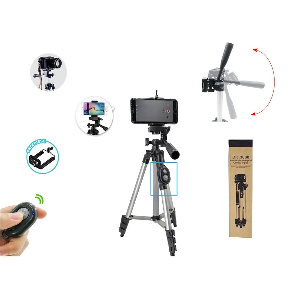 Trepied Foto Telescopic Reglabil, Telecomanda Bluetooth, Universal ...