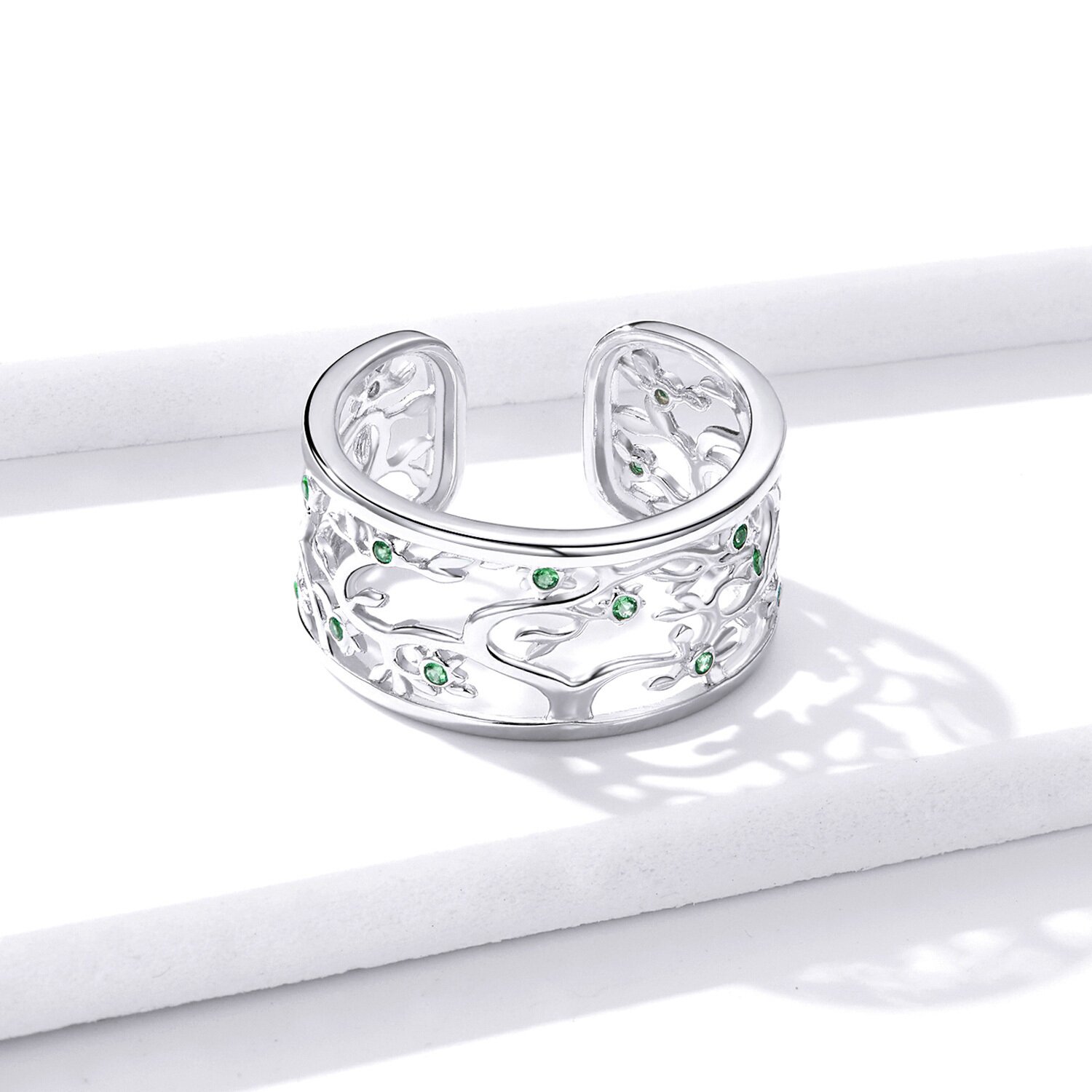 Inel reglabil din argint Cutout Tree - eMAG.ro