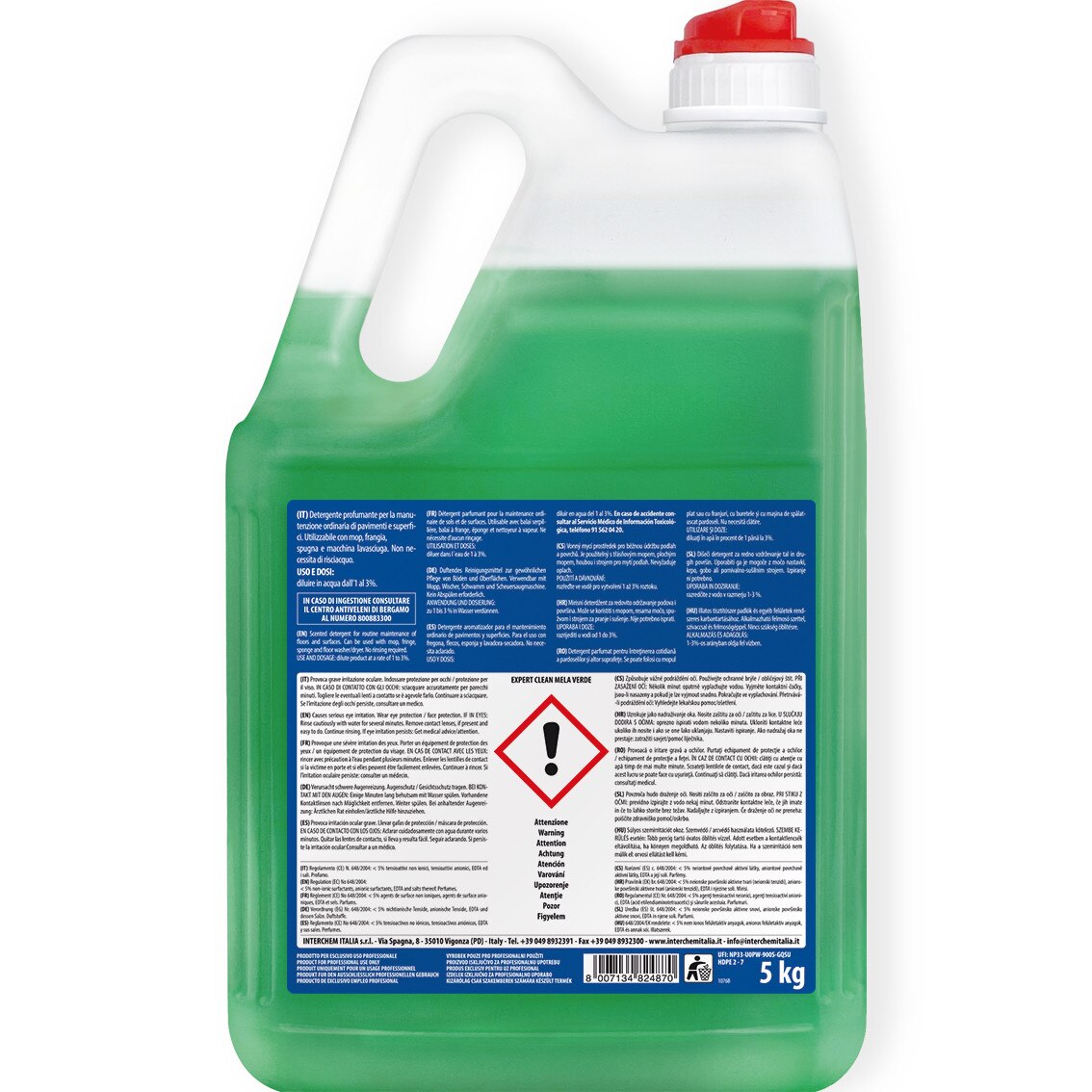 Detergent concentrat, Interchem, Expert Clean Mela Verde, 5l - eMAG.ro
