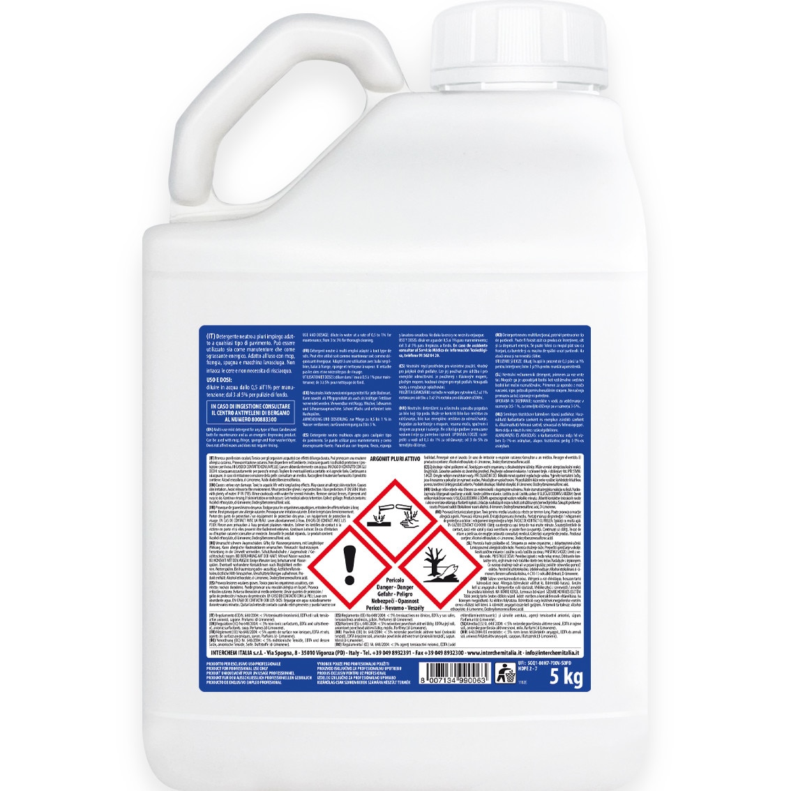 Detergent universal pardoseli, Interchem, Argonit Pluri Attivo, 5l ...