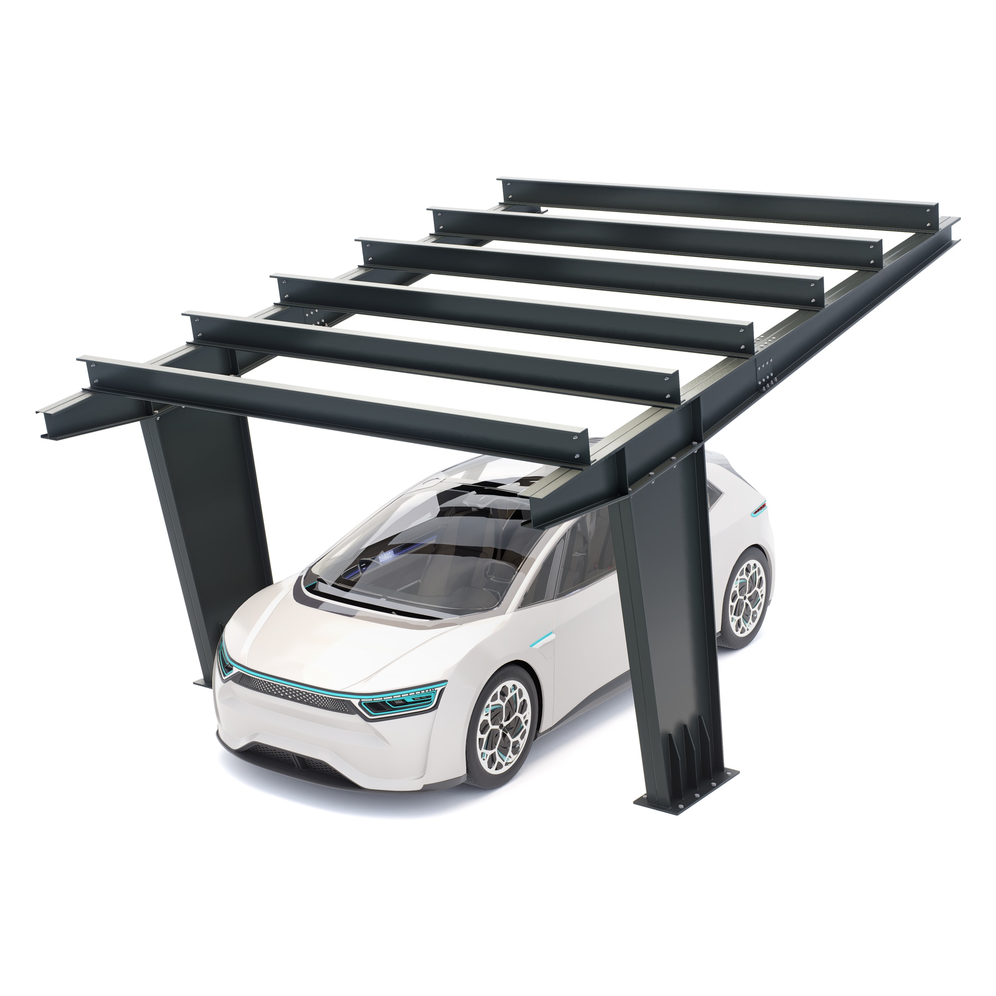 Structura carport auto, Todome, Model 01, 1 loc, Metal, Gri antracit ...