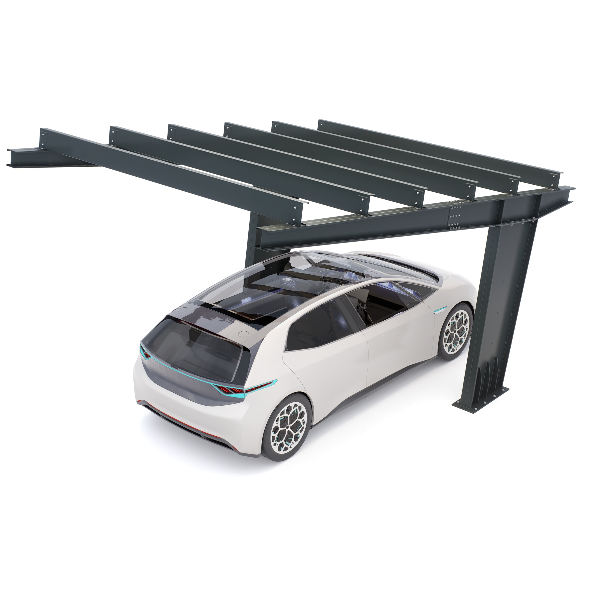 Structura carport auto, Todome, Model 01, 1 loc, Metal, Gri antracit ...
