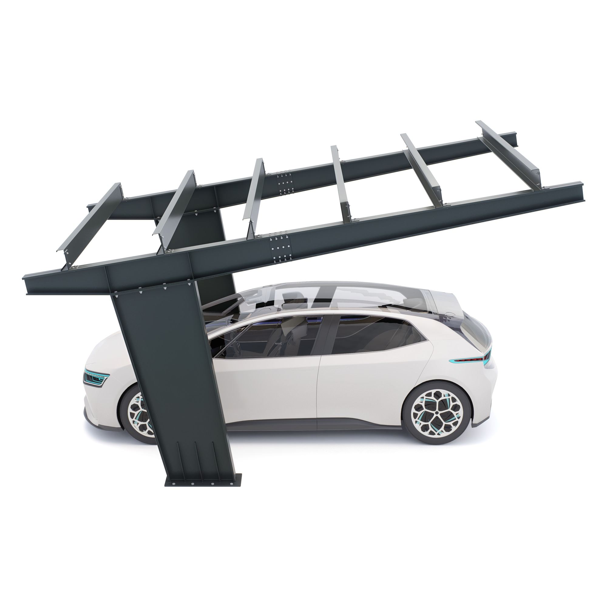 Structura carport auto, Todome, Model 01, 1 loc, Metal, Gri antracit ...