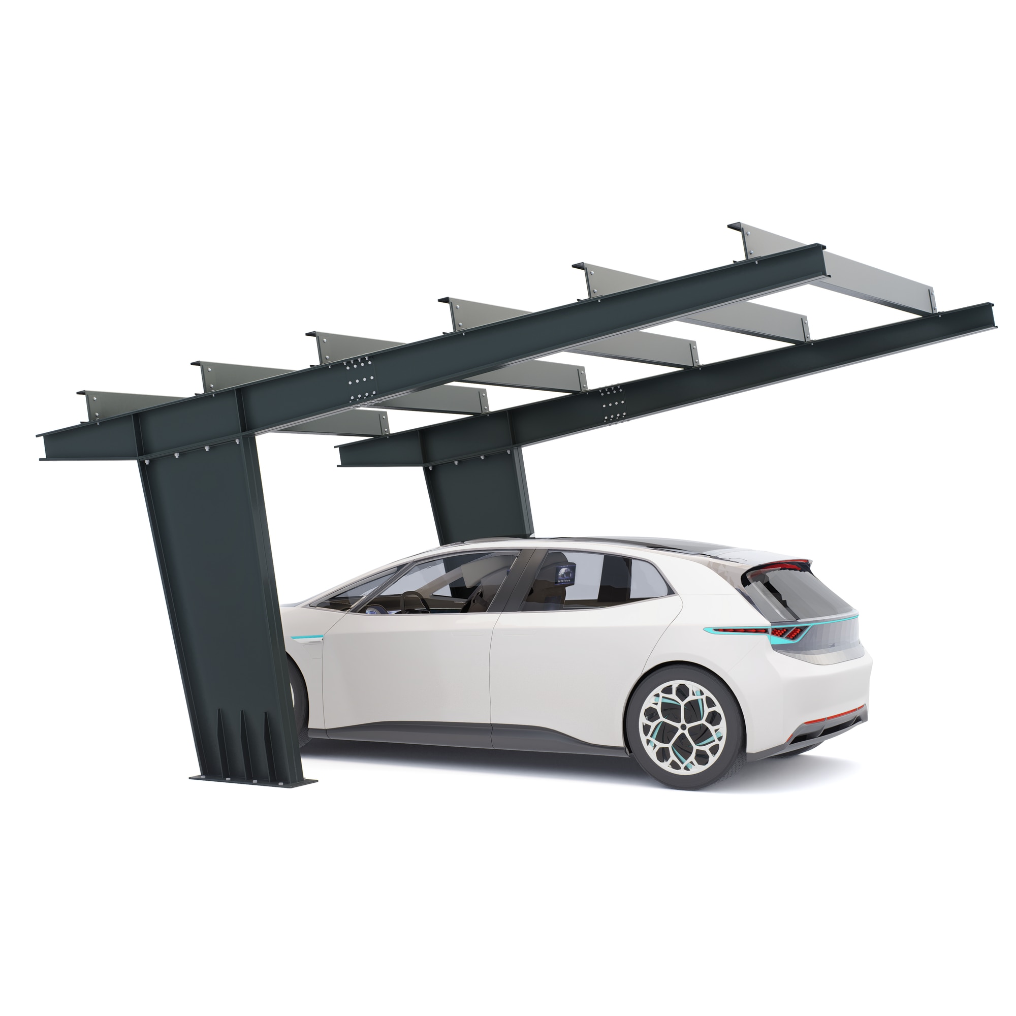 Structura carport auto, Todome, Model 01, 1 loc, Metal, Gri antracit ...