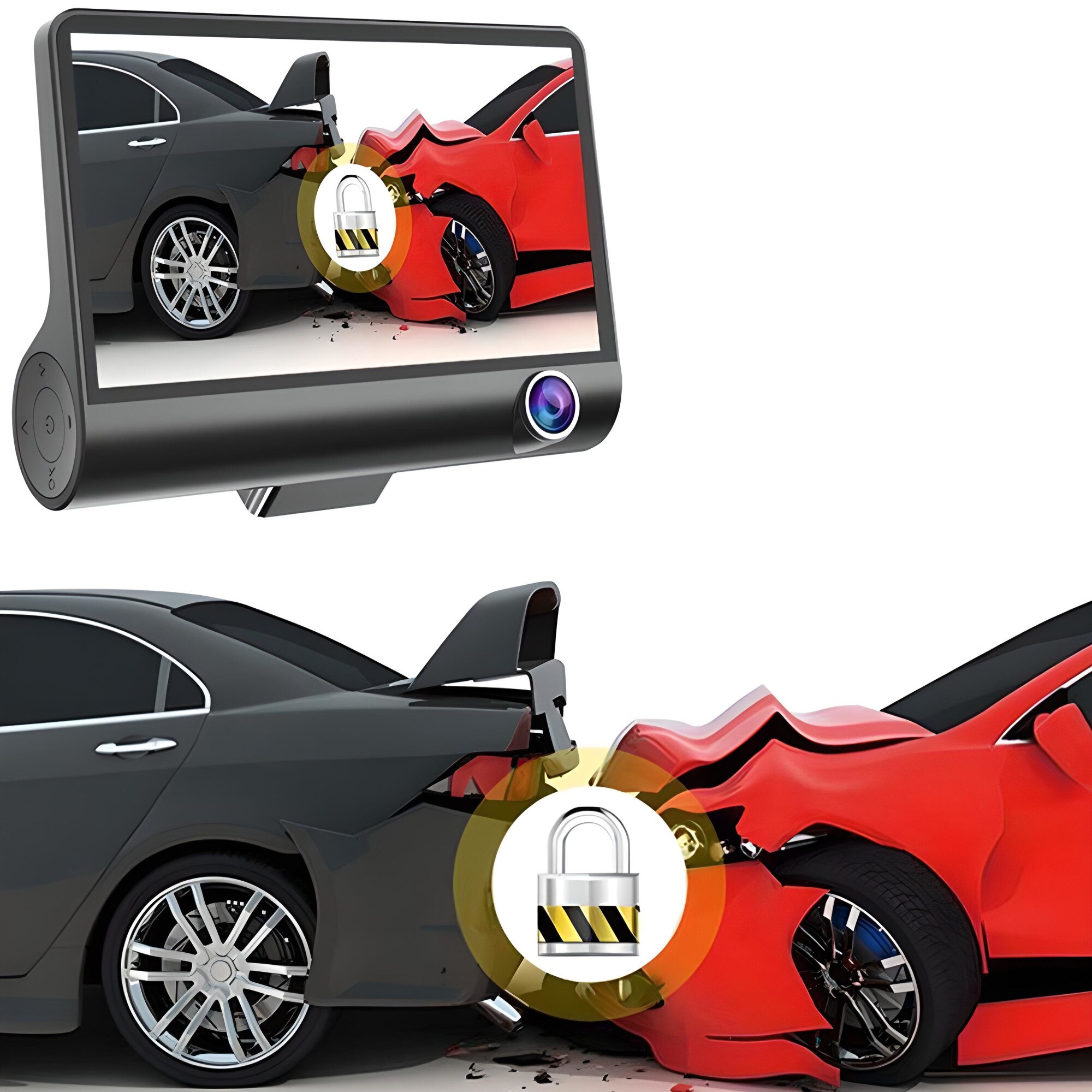 Camera Auto Tripla Fata, Interior, Spate, 4", Full HD, Design Tip ...
