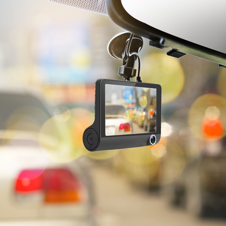 Camera Auto Tripla Fata, Interior, Spate, 4", Full HD, Design Tip ...