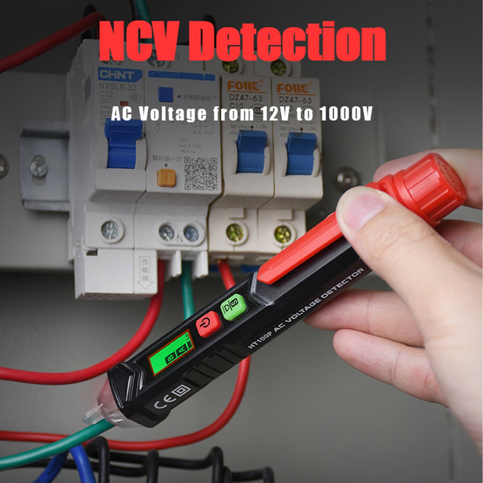 Detector de tensiune si tester faze fara contact, Darklove, NCV, Afisaj ...