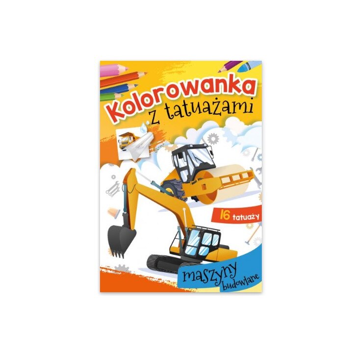 Carte de colorat cu tatuaje, Masini de constructii - eMAG.ro