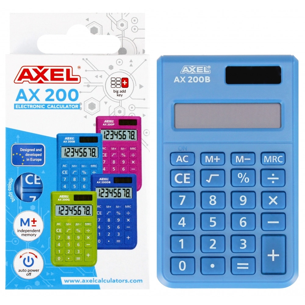 Calculator de birou, Axel, 6x10x1 cm, Albastru - eMAG.ro