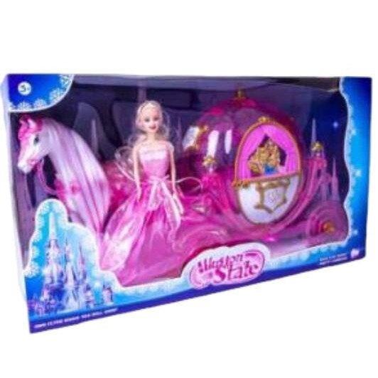 Set caleasca cu papusa si cal, Roz, 3 ani plus - eMAG.ro