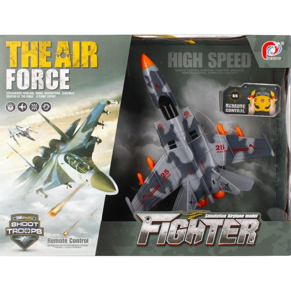 Avion militar cu telecomanda pentru copii, 42x32x9cm - eMAG.ro