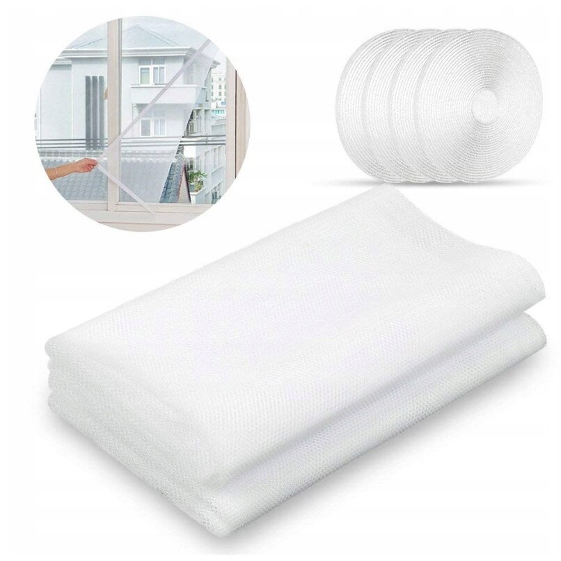 Set plasa de tantari pentru geam si banda velcro, Poliester, 150 x 180 ...