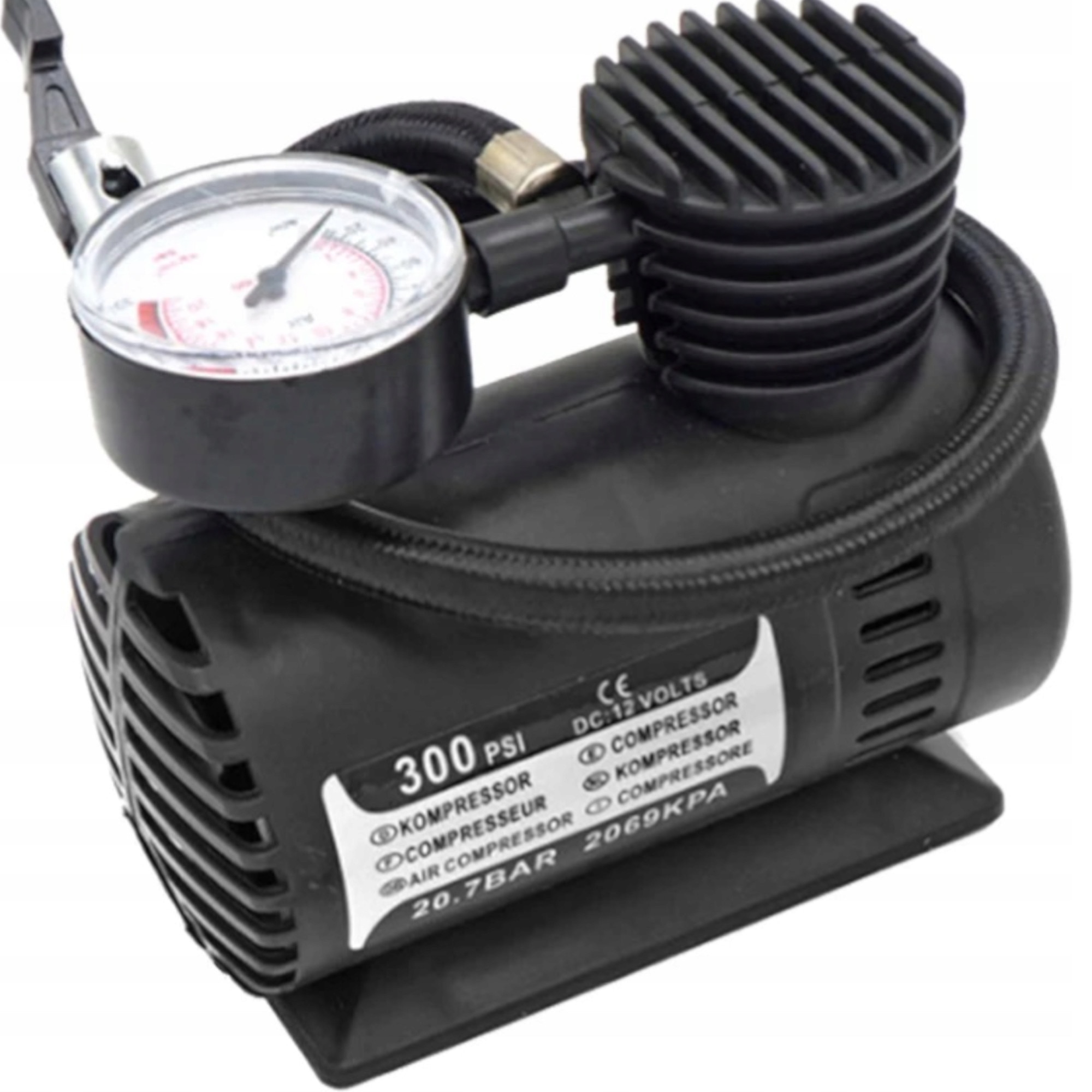 Compresor auto portabil, Cu 3 capete diferite, 20.7 bar, Negru - eMAG.ro