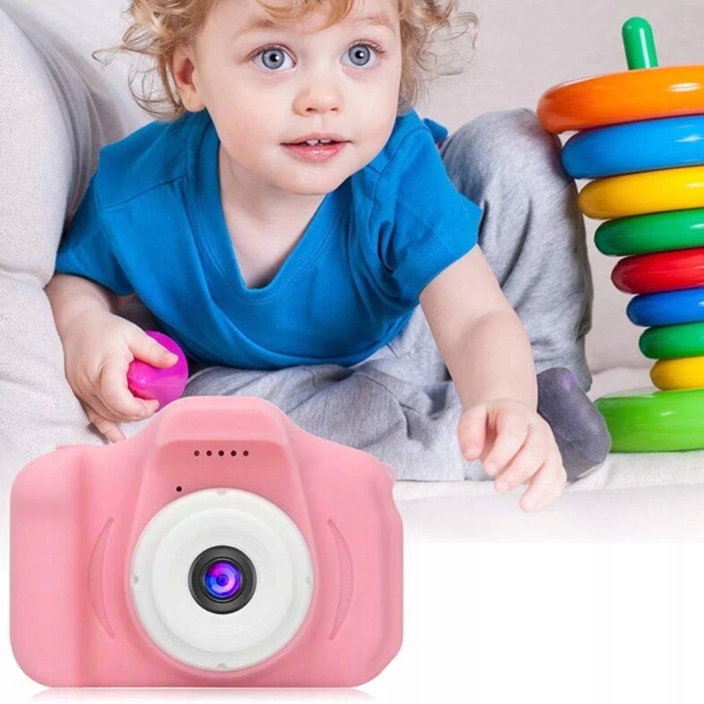 Camera foto digitala pentru copii, Dual camera, 1440/1080p, Roz - eMAG.ro