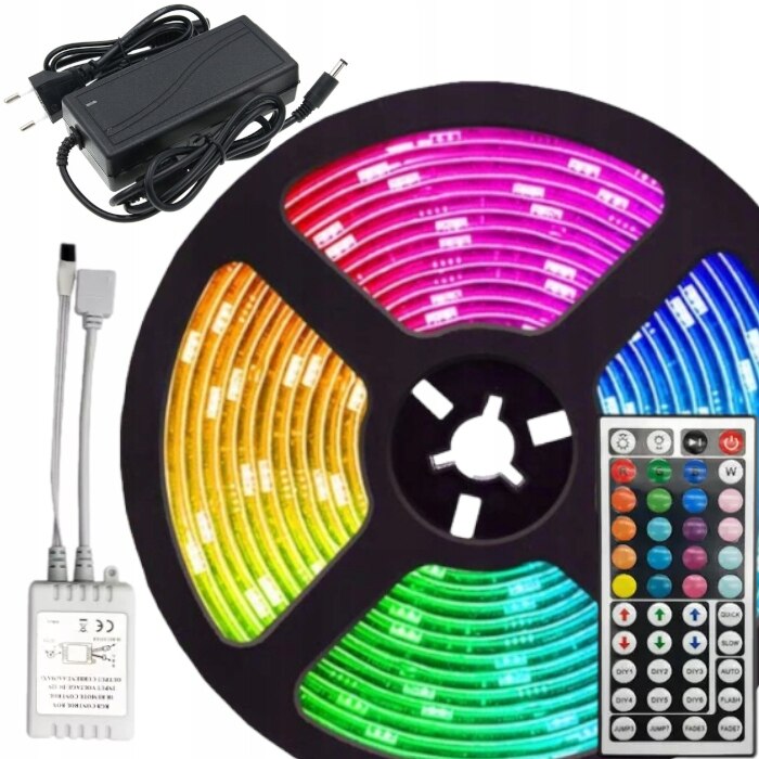 Banda Led, Telecomanda, RGB, Rezistenta la apa, 5M, Multicolor - eMAG.ro