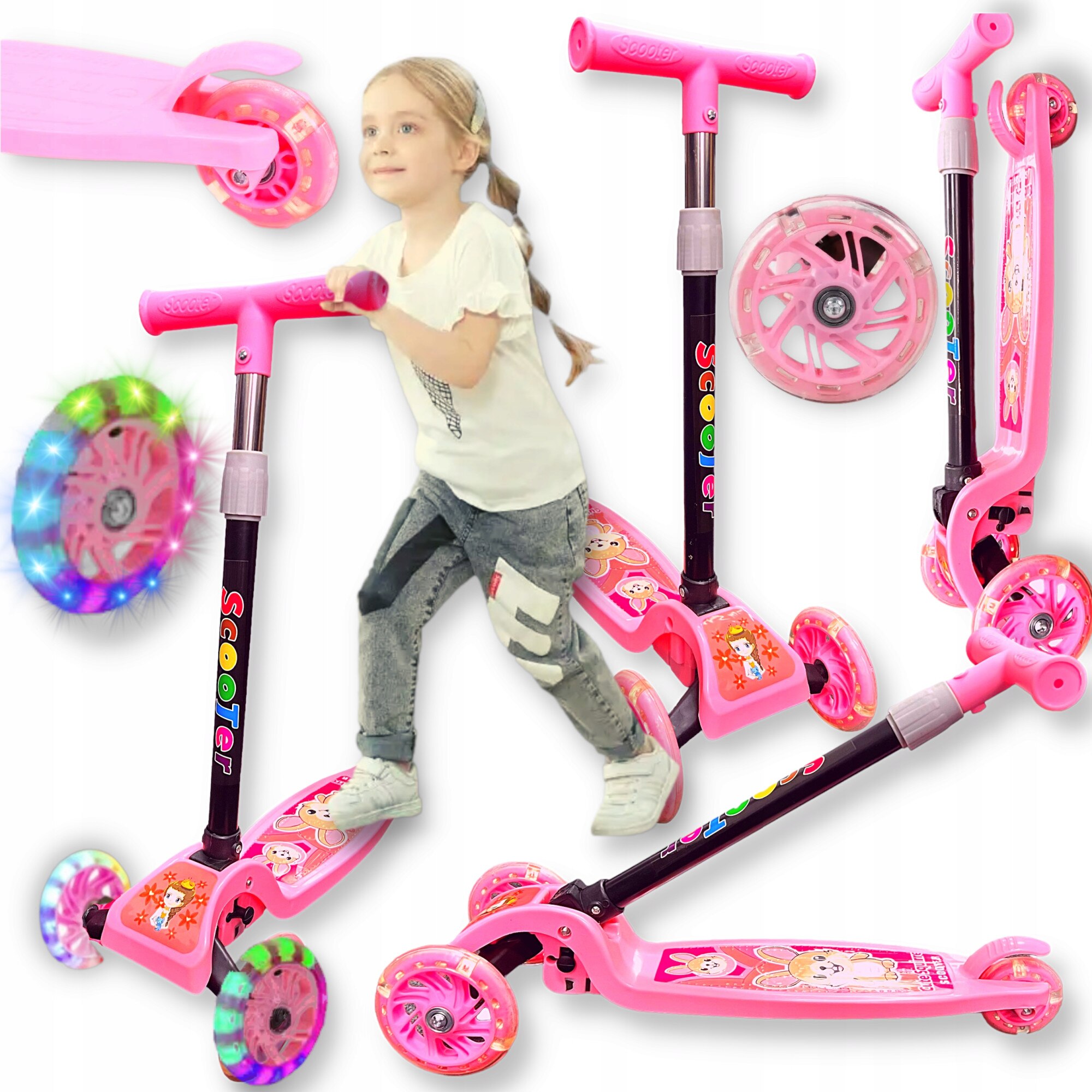 Trotineta pentru copii cu 3 roti, Sarcina maxima 60kg, 56cm, Model ...