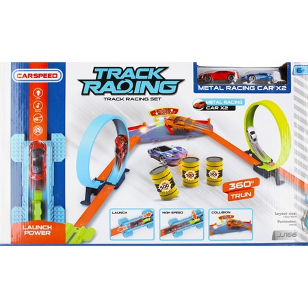 Set pista/masina de curse, Plastic/Metal, 364 cm, 6+ani, Multicolor ...
