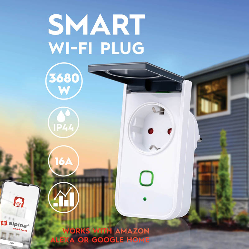 Priza Smart Wi-Fi, Alpina, 230 V, 3.7 kW, Alb - eMAG.ro