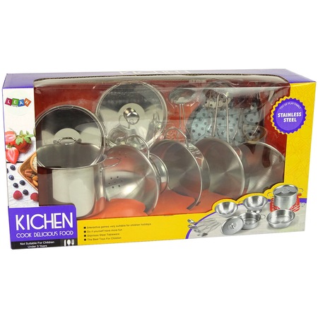Set de vase de gatit pentru copii, Lean Toys, Inox - eMAG.ro