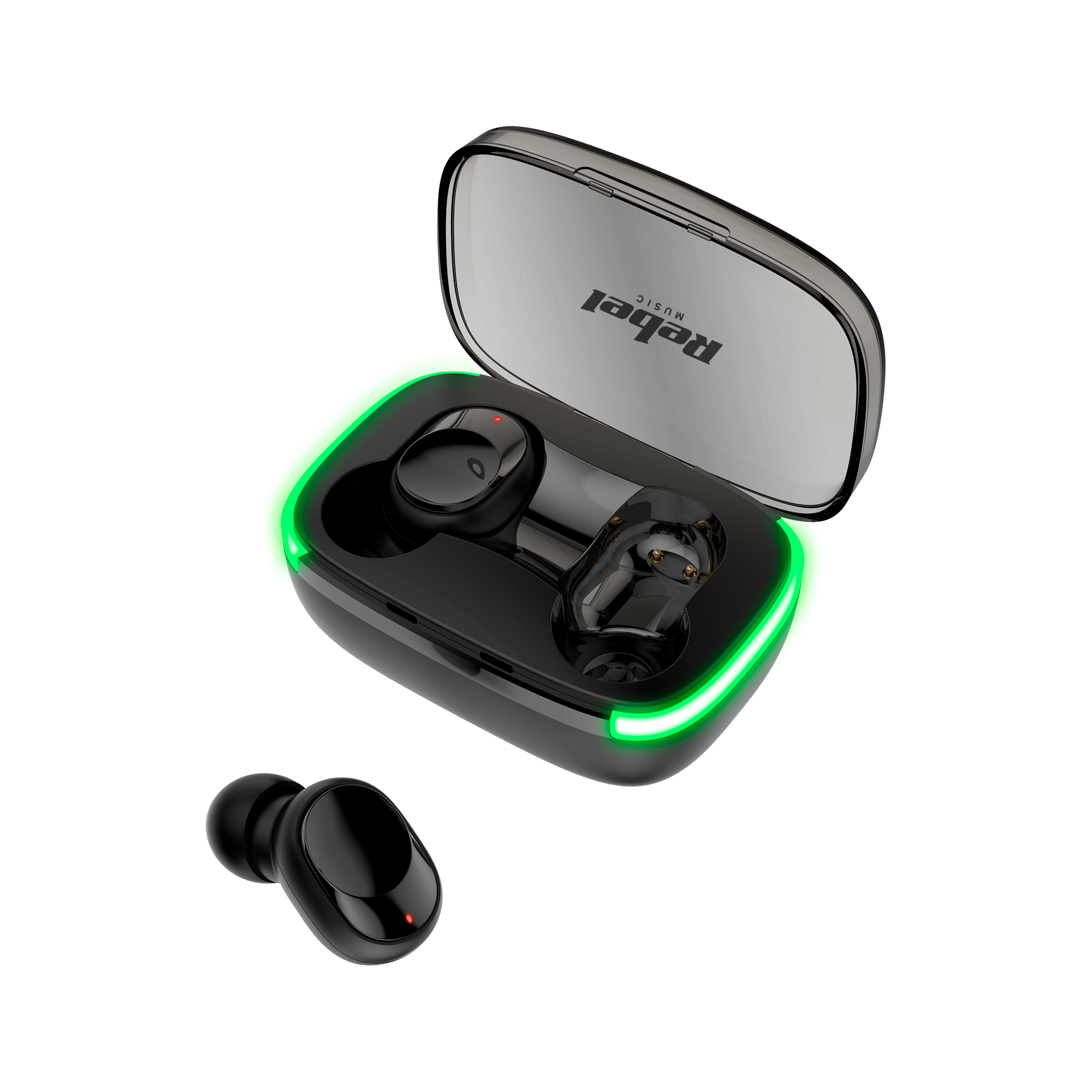 Casti wireless TWS-Y60, Rebel, Bluetooth 5.3, Negru - eMAG.ro