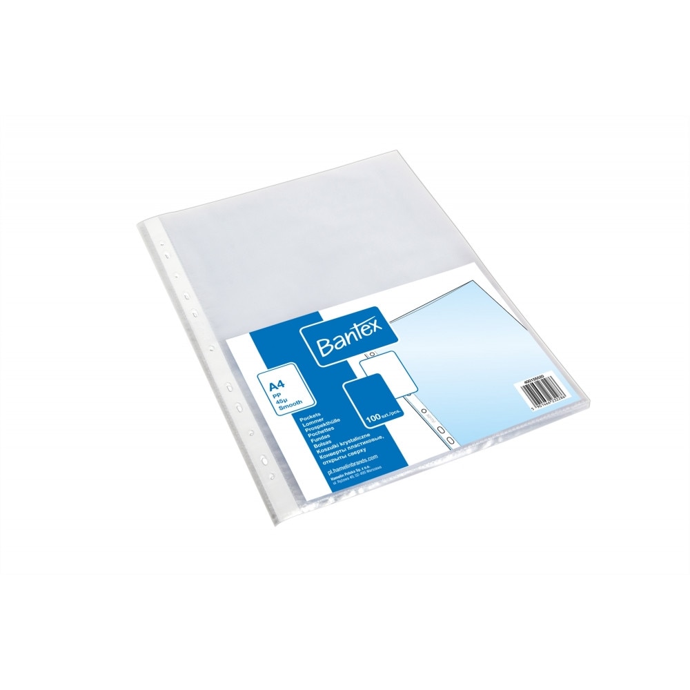Комплект от 100 фолиа за хартия, Bantex, A4, Transparent - eMAG.bg
