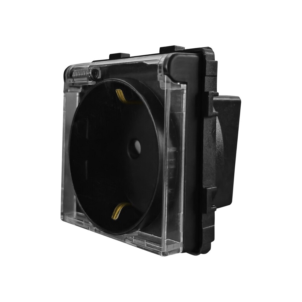 Modul Priza Simpla cu Protectie Fara Rama Din Sticla LUXION, Negru ...