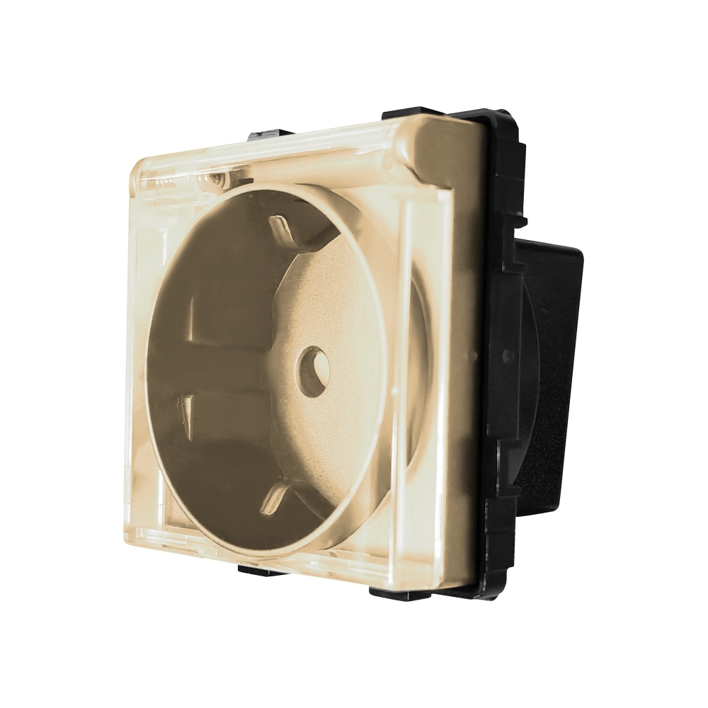 Modul Priza Simpla cu Protectie Fara Rama Din Sticla LUXION, Auriu ...