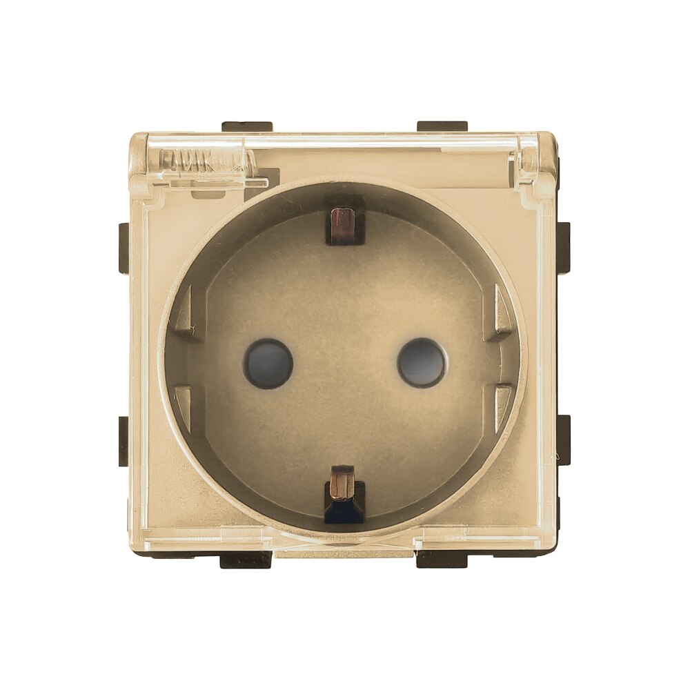 Modul Priza Simpla cu Protectie Fara Rama Din Sticla LUXION, Auriu ...