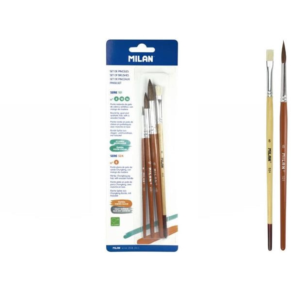 Set pensule nr.4, 10 si 16 + o pensula plata nr.8 - eMAG.ro