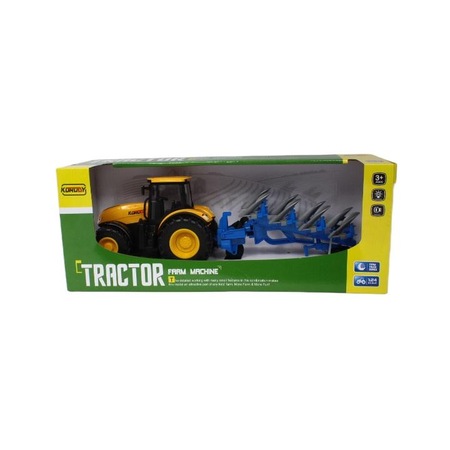 Tractor cu plug dublu si sunete, Galben - eMAG.ro