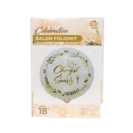 Balon de botez porumbel/cruce 18", Auriu/Alb - eMAG.ro