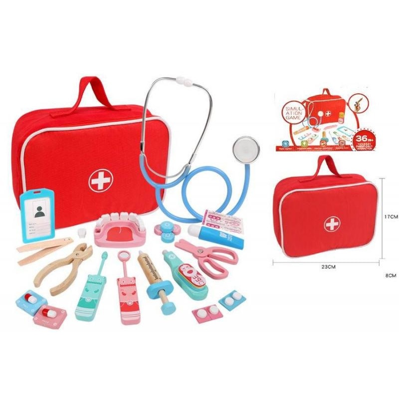 Set medic + geanta, Lemn, Multicolor - eMAG.ro