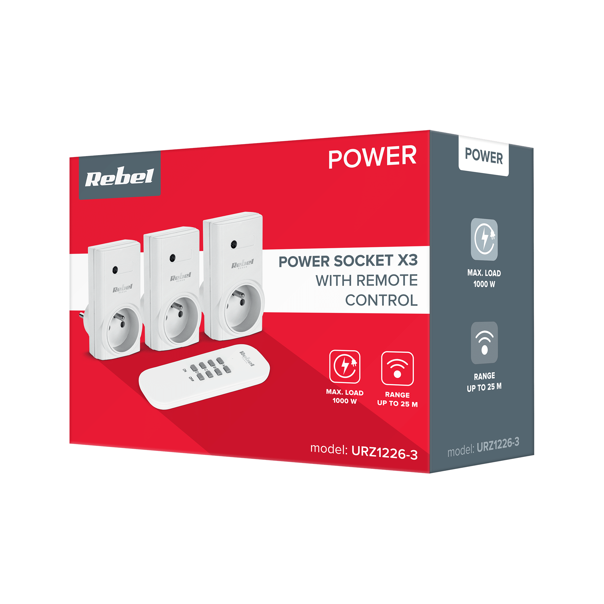 Statie priza cu telecomanda, Rebel, 1000W, 230V AC, Alb - eMAG.ro