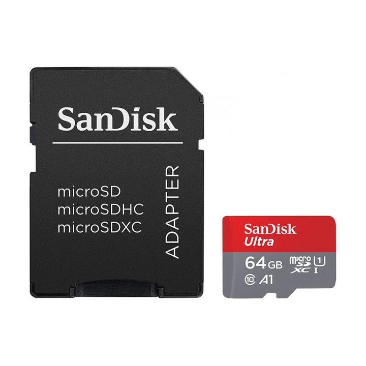 Set Card de memorie cu Adaptor, SanDisk, 64 GB - eMAG.ro