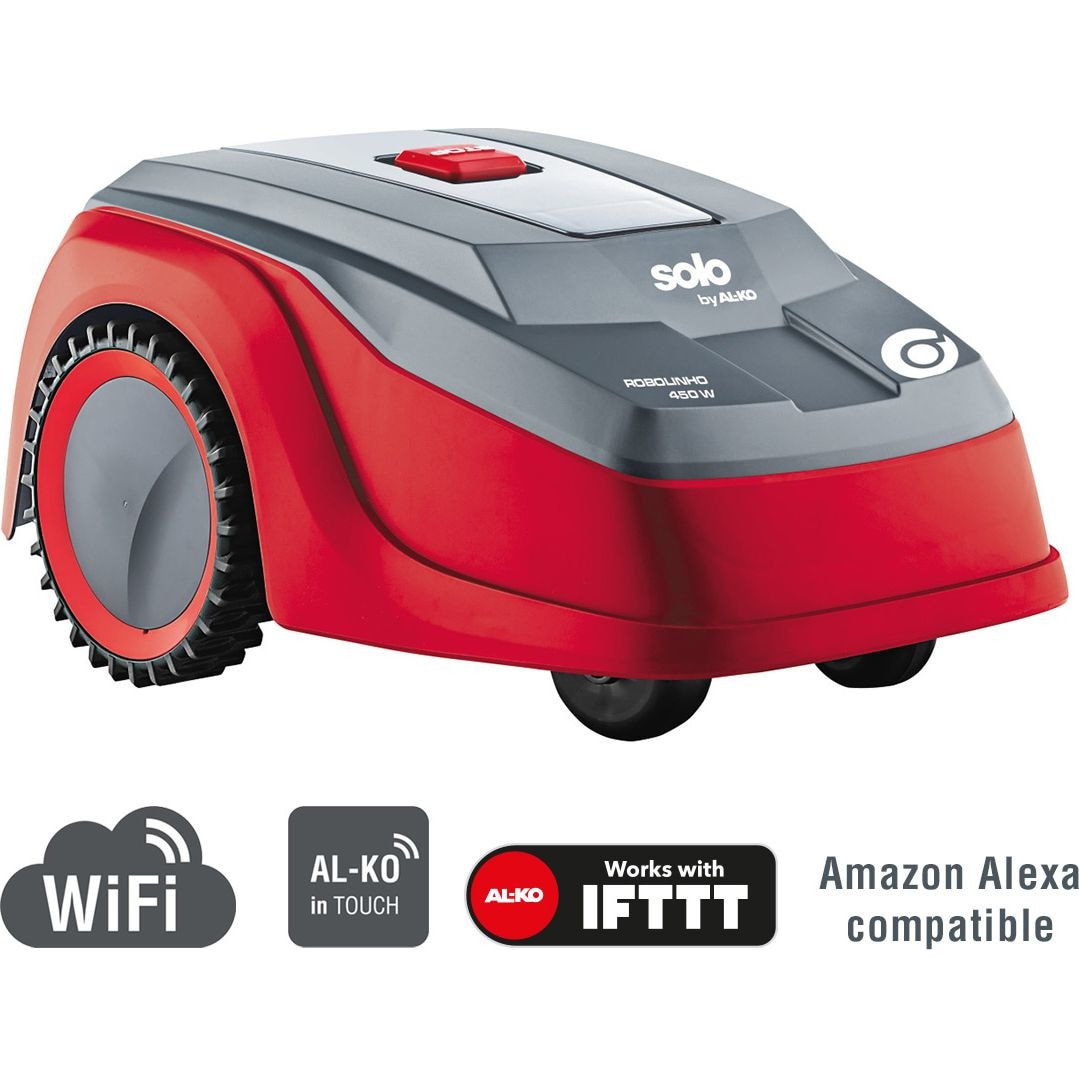 Robot de tuns gazon/iarba, AL-KO, WiFi, 450 W, 2.2 Ah, Rosu/Gri - eMAG.ro