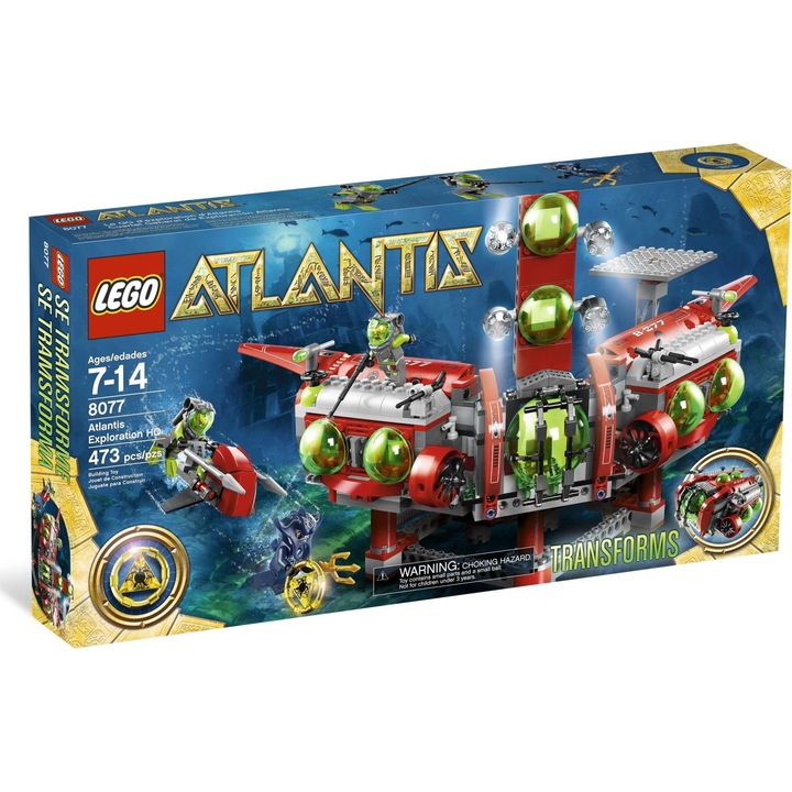 Set de constructie, LEGO, Atlantis Atlantis Research Command, 473 piese ...