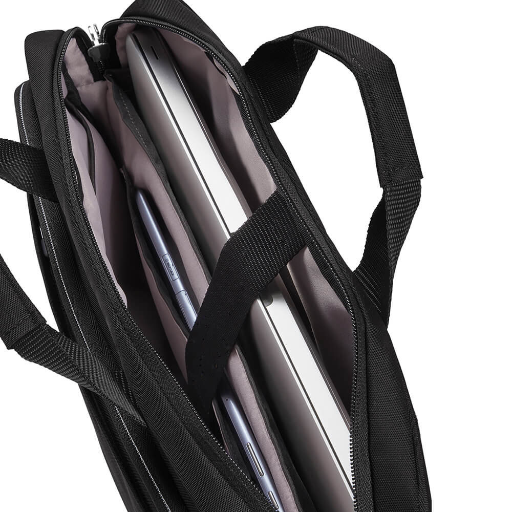 Geanta pentru laptop, Samsonite, Poliester, 30 x 40 x 10 cm, Negru ...